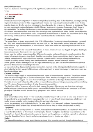 limnology-definitions, principles and uses | DOCX