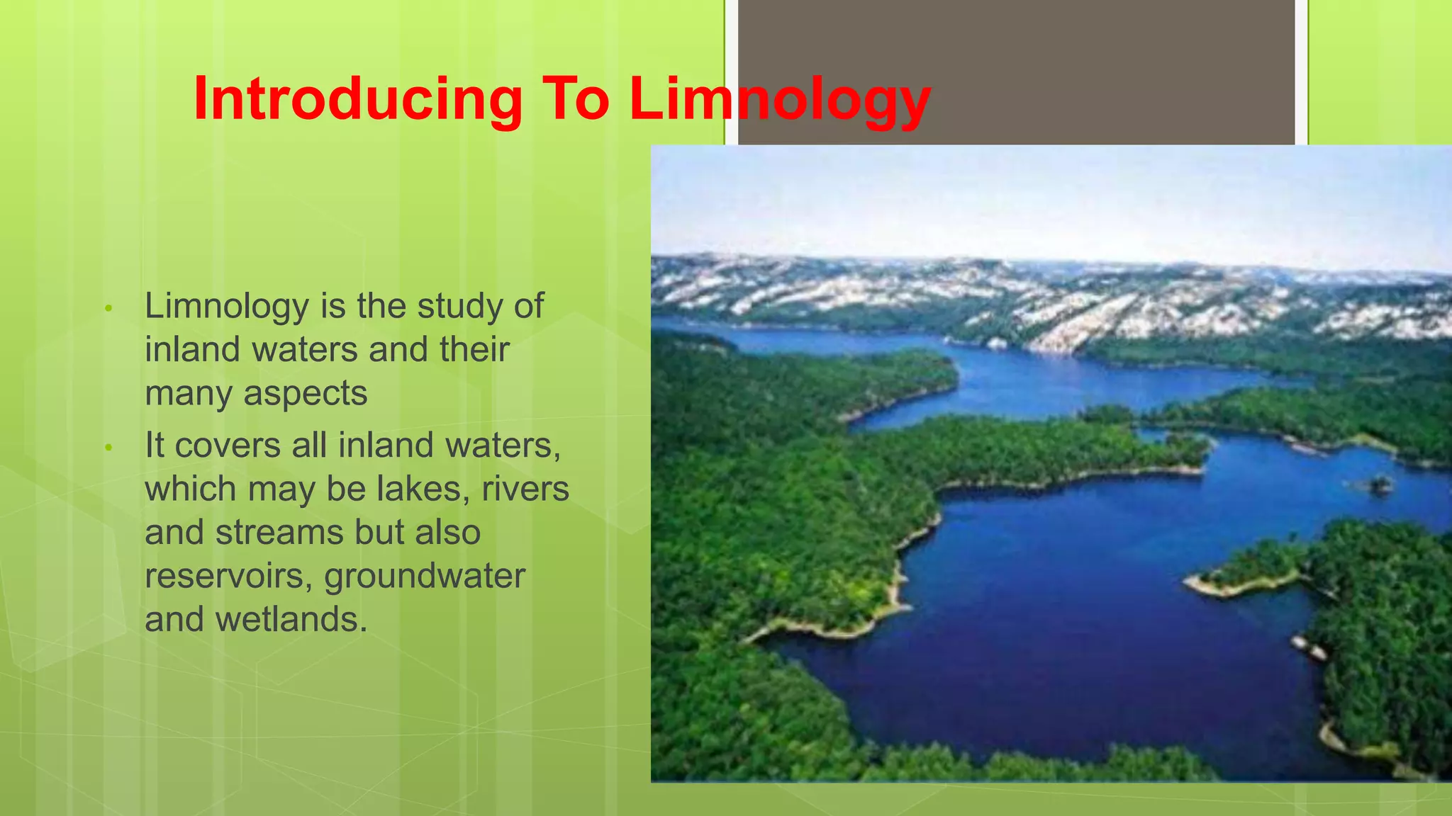 Limnology powerpoint presentation | PPTX