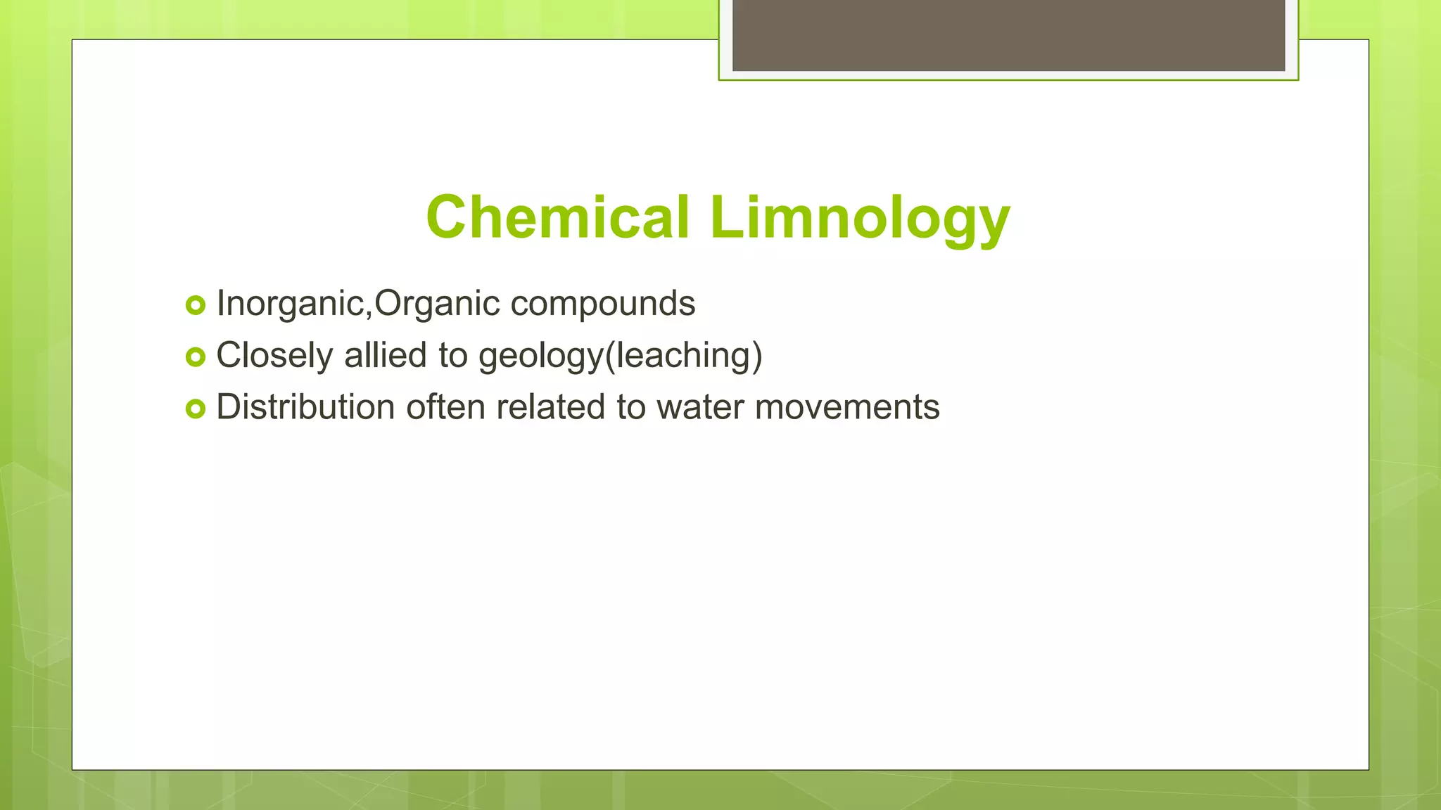 Limnology powerpoint presentation | PPTX