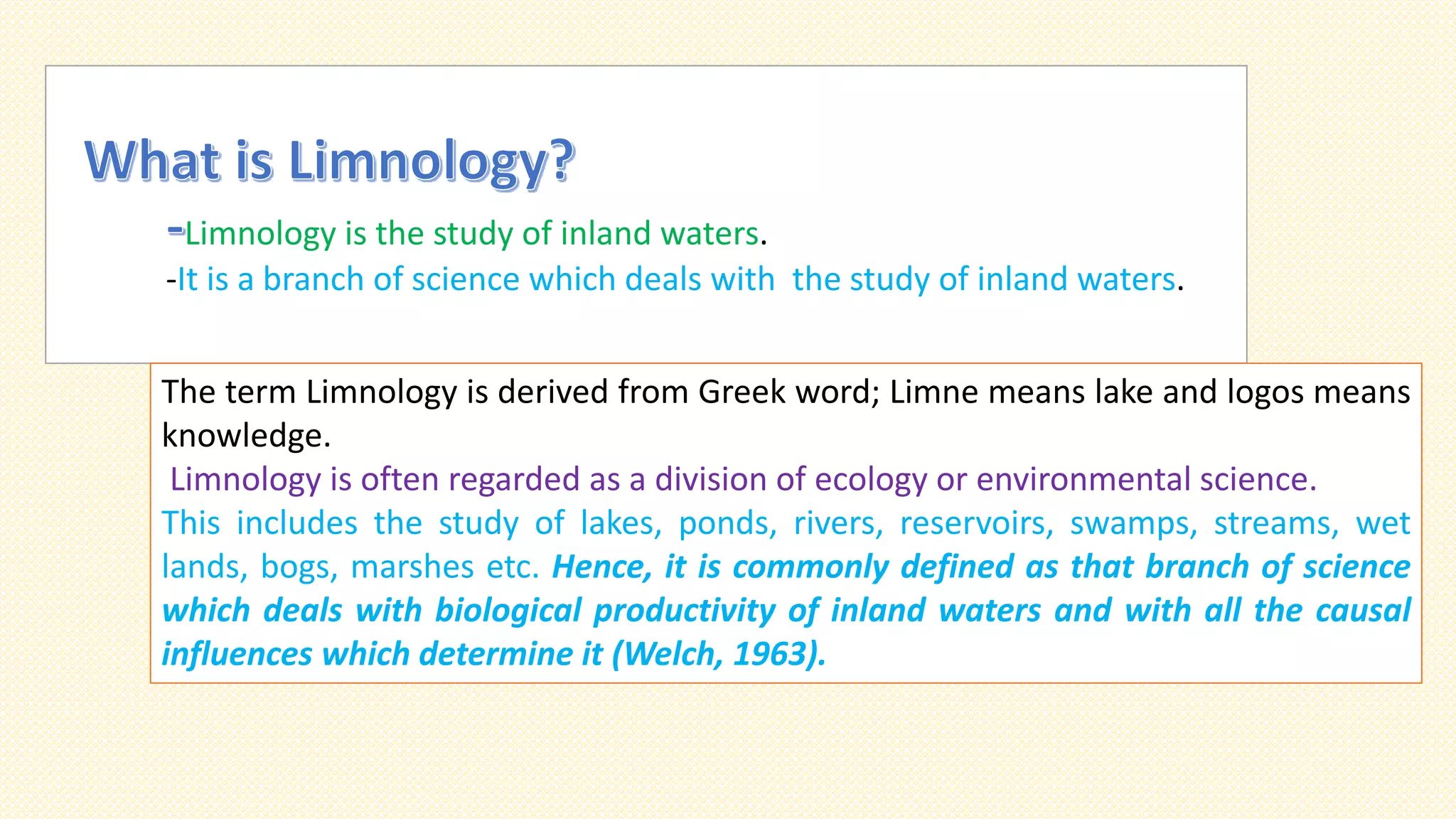 Limnology | PPTX