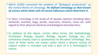 Limnology | PPTX