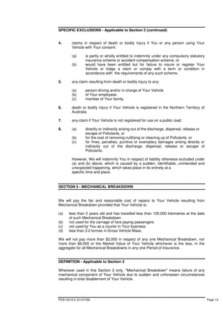 Limousine Insurance, PDS Policy Wording, Lumley | PDF