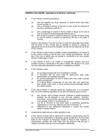 Limousine Insurance, PDS Policy Wording, Lumley | PDF