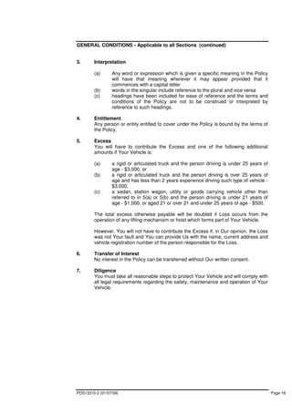 Limousine Insurance, PDS Policy Wording, Lumley | PDF