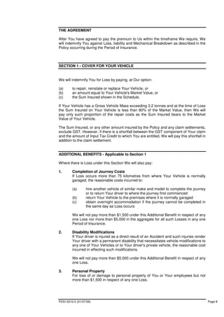 Limousine Insurance, PDS Policy Wording, Lumley | PDF