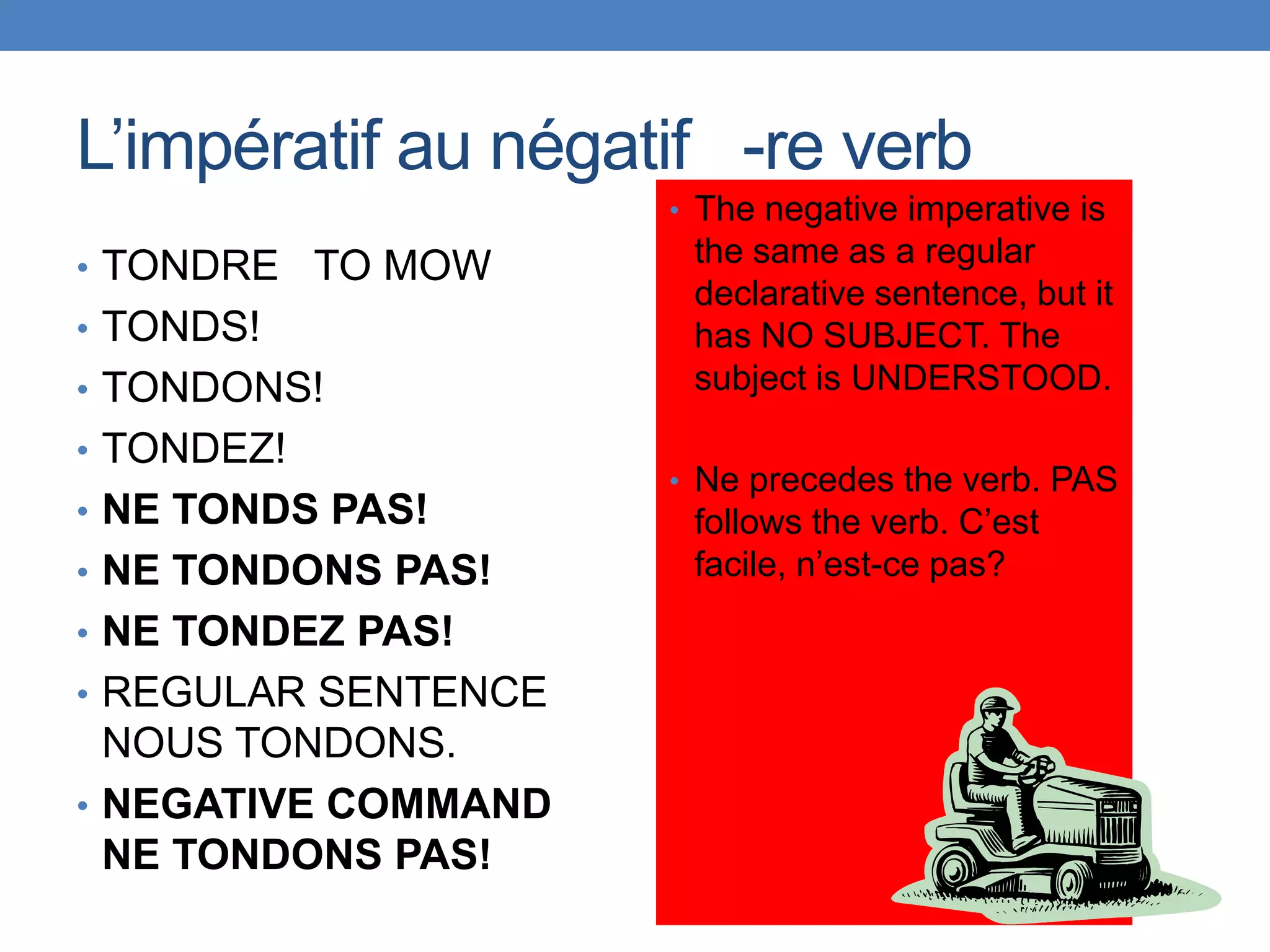 L’imperatif au negatif | PPTX
