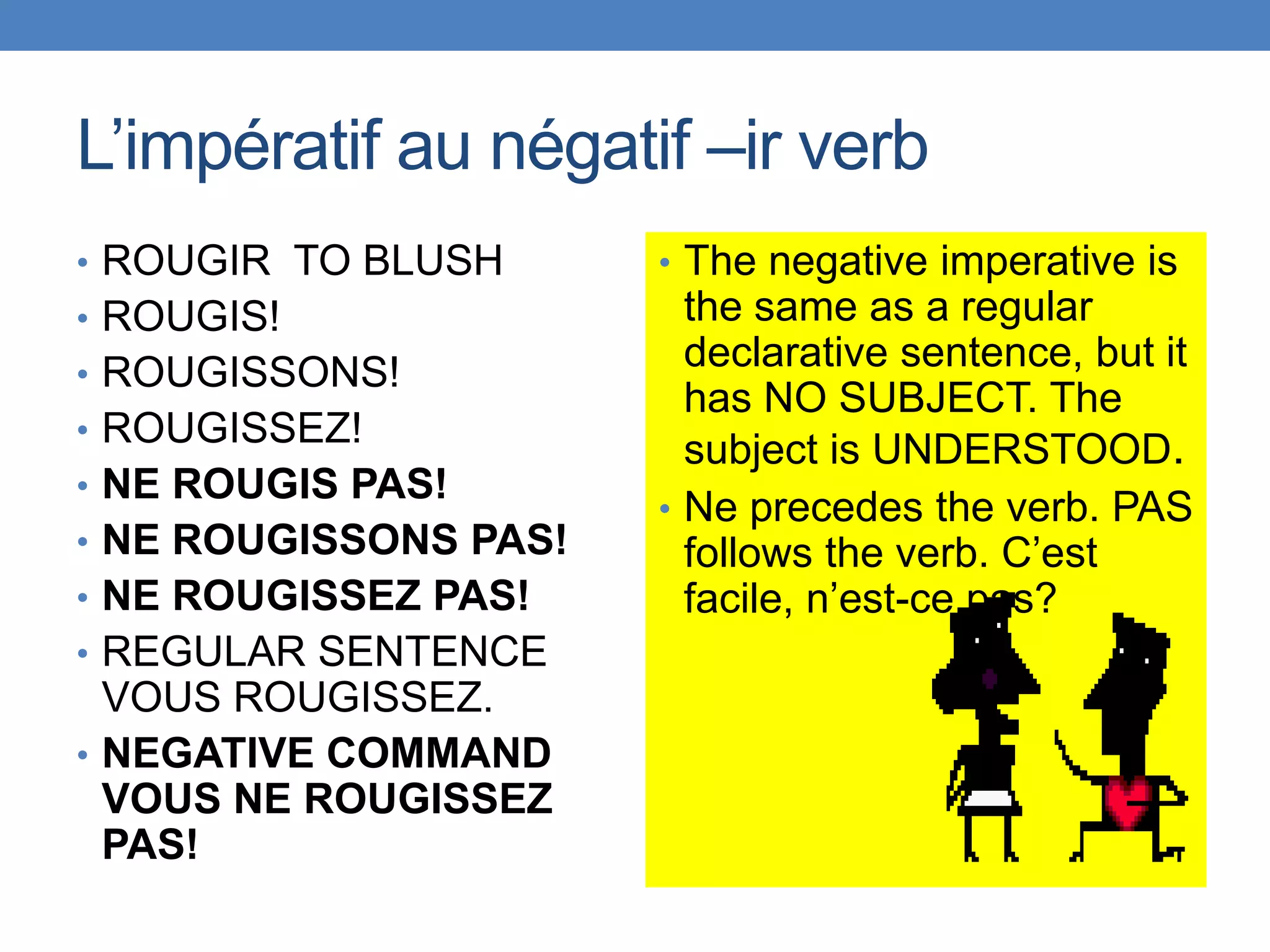 L’imperatif au negatif | PPTX