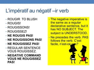 L’imperatif au negatif | PPTX