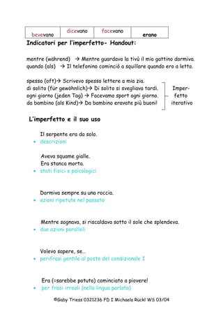 L’ imperfetto | DOC