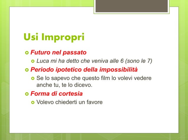 L'imperfetto dell indicativo | PPTX