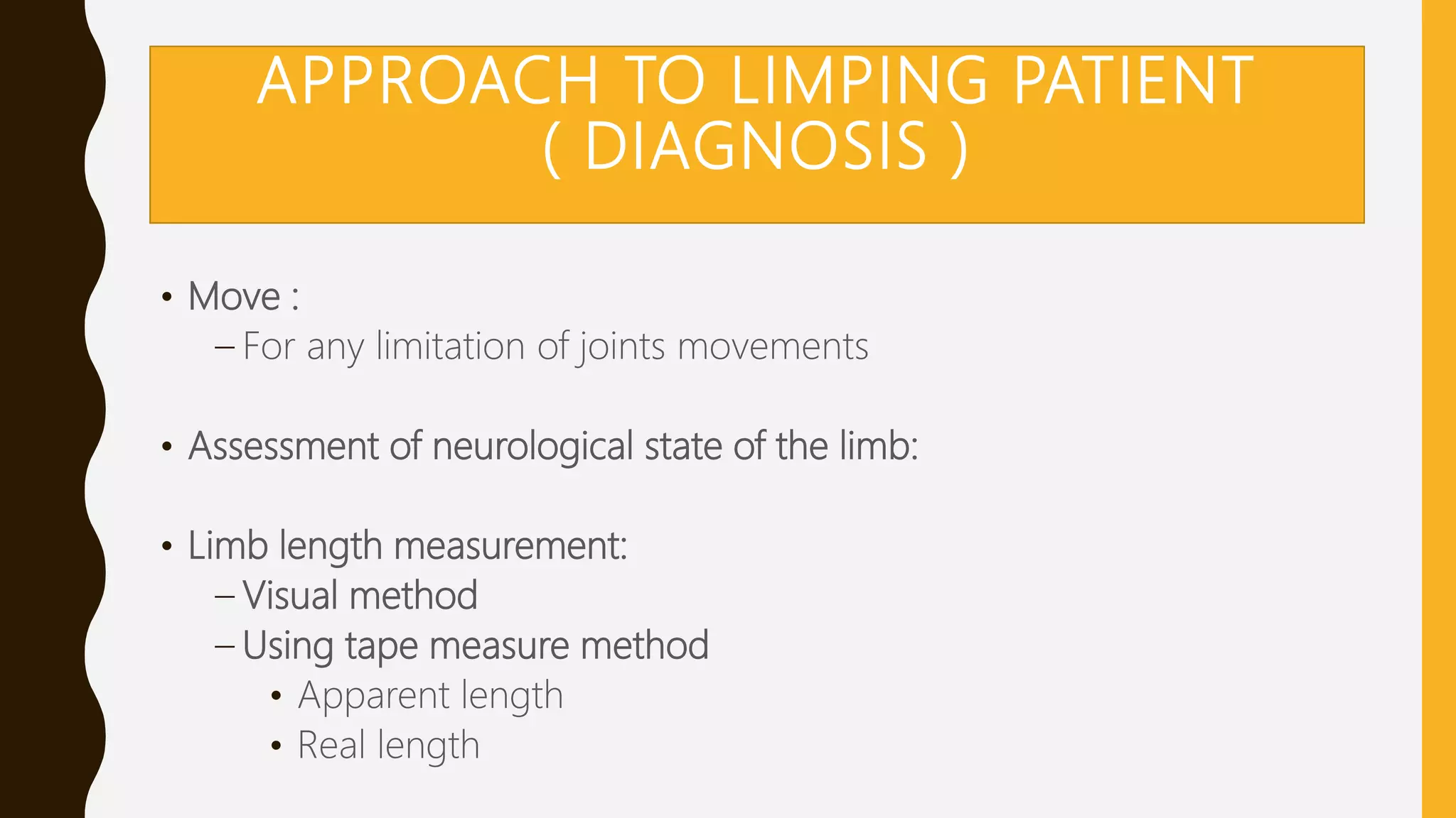 approach to Limping in pediatric | PPTX