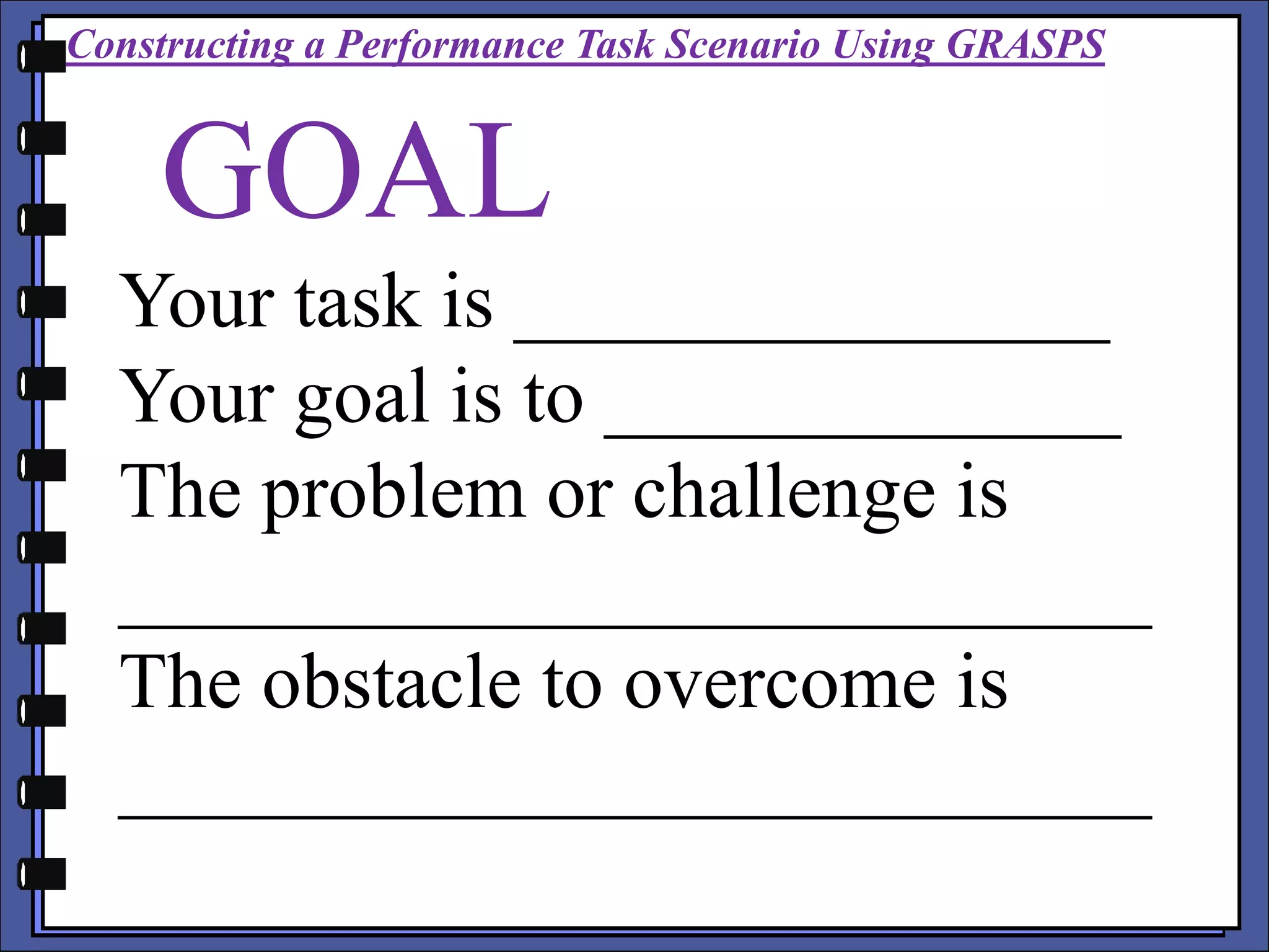GRASP PERFORMANCE ASSESSMENT | PPTX