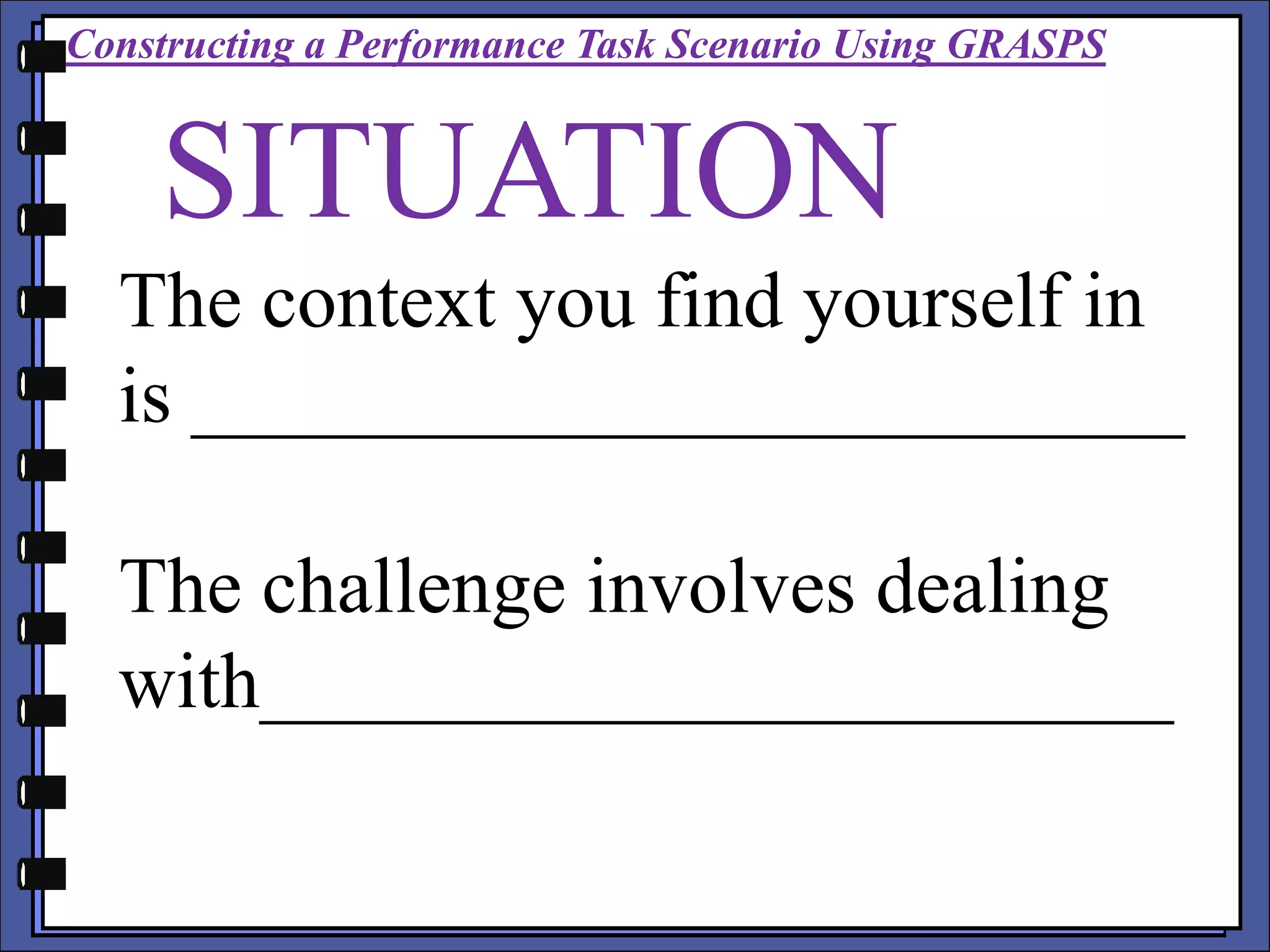 GRASP PERFORMANCE ASSESSMENT | PPTX