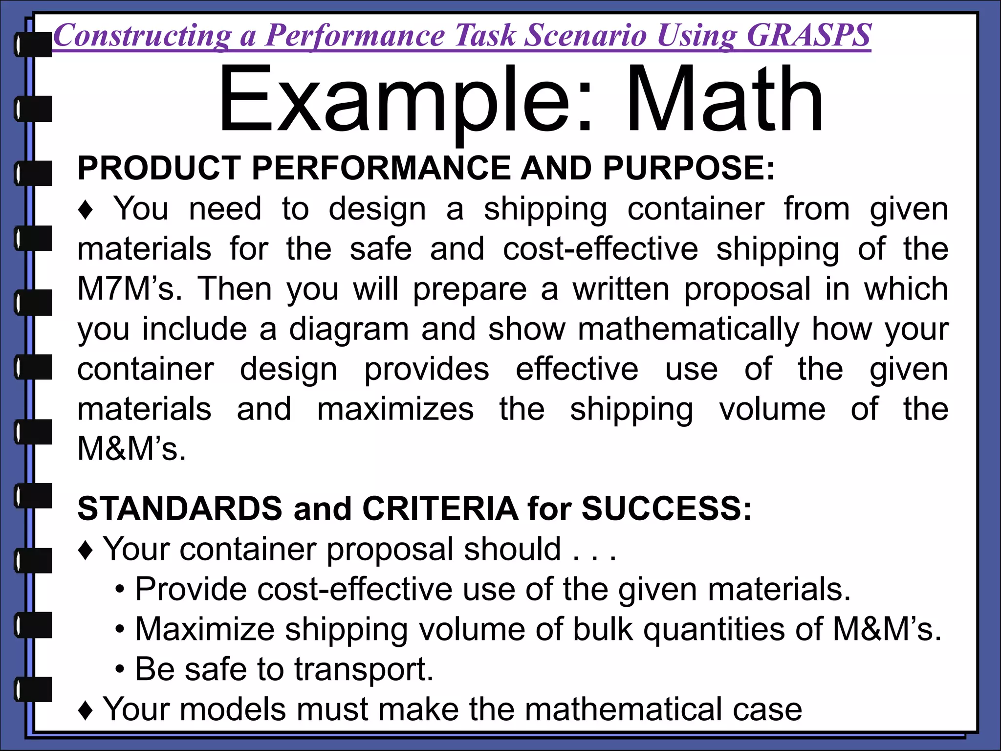 GRASP PERFORMANCE ASSESSMENT | PPTX