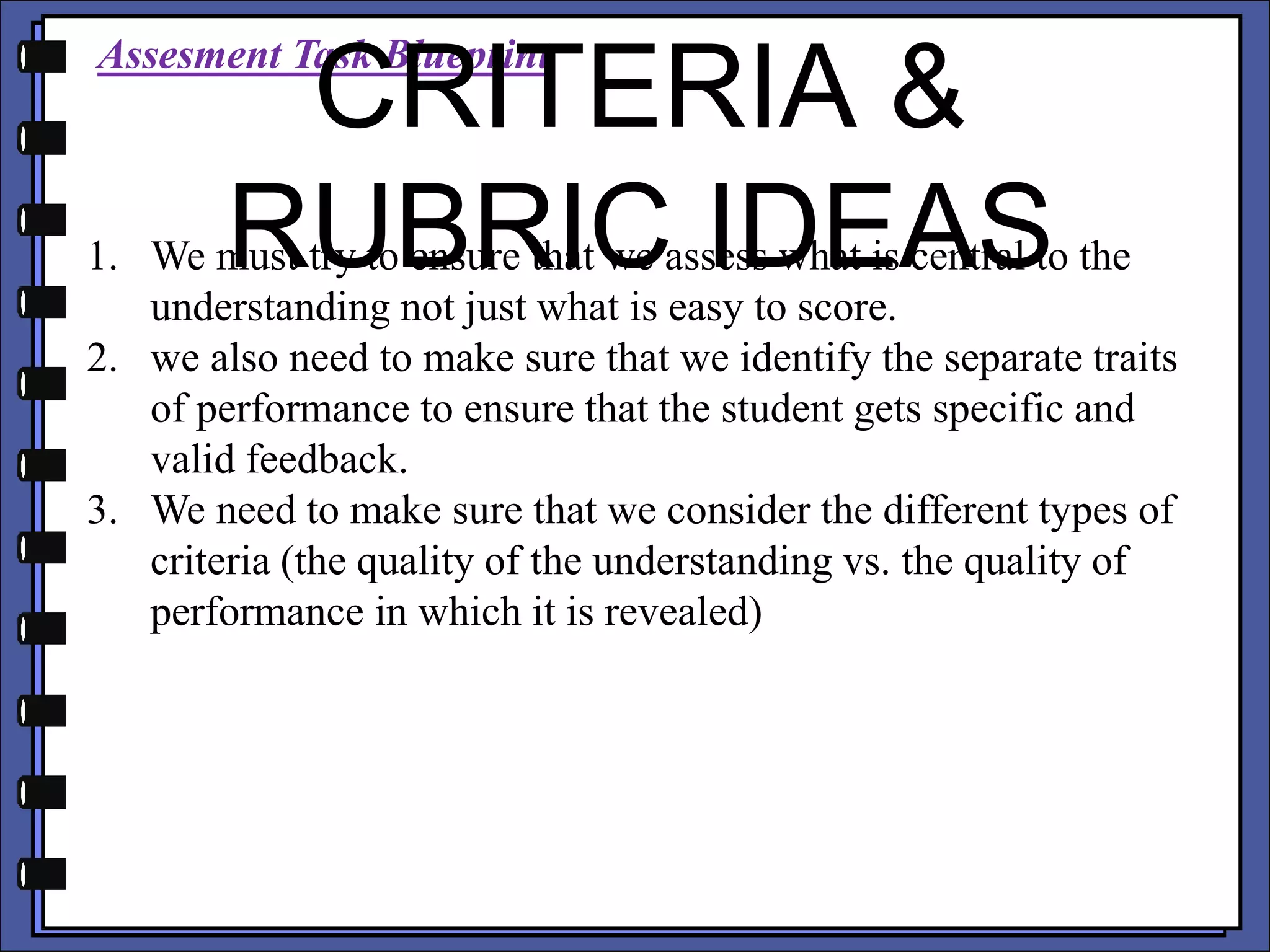 GRASP PERFORMANCE ASSESSMENT | PPTX