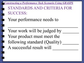 GRASP PERFORMANCE ASSESSMENT | PPTX