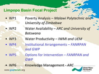 Limpopo Experience in Water and Food-Towards Research-Policy linkages ...