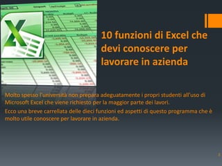 L'importanza di microsoft excel nel settore bancario | PPT