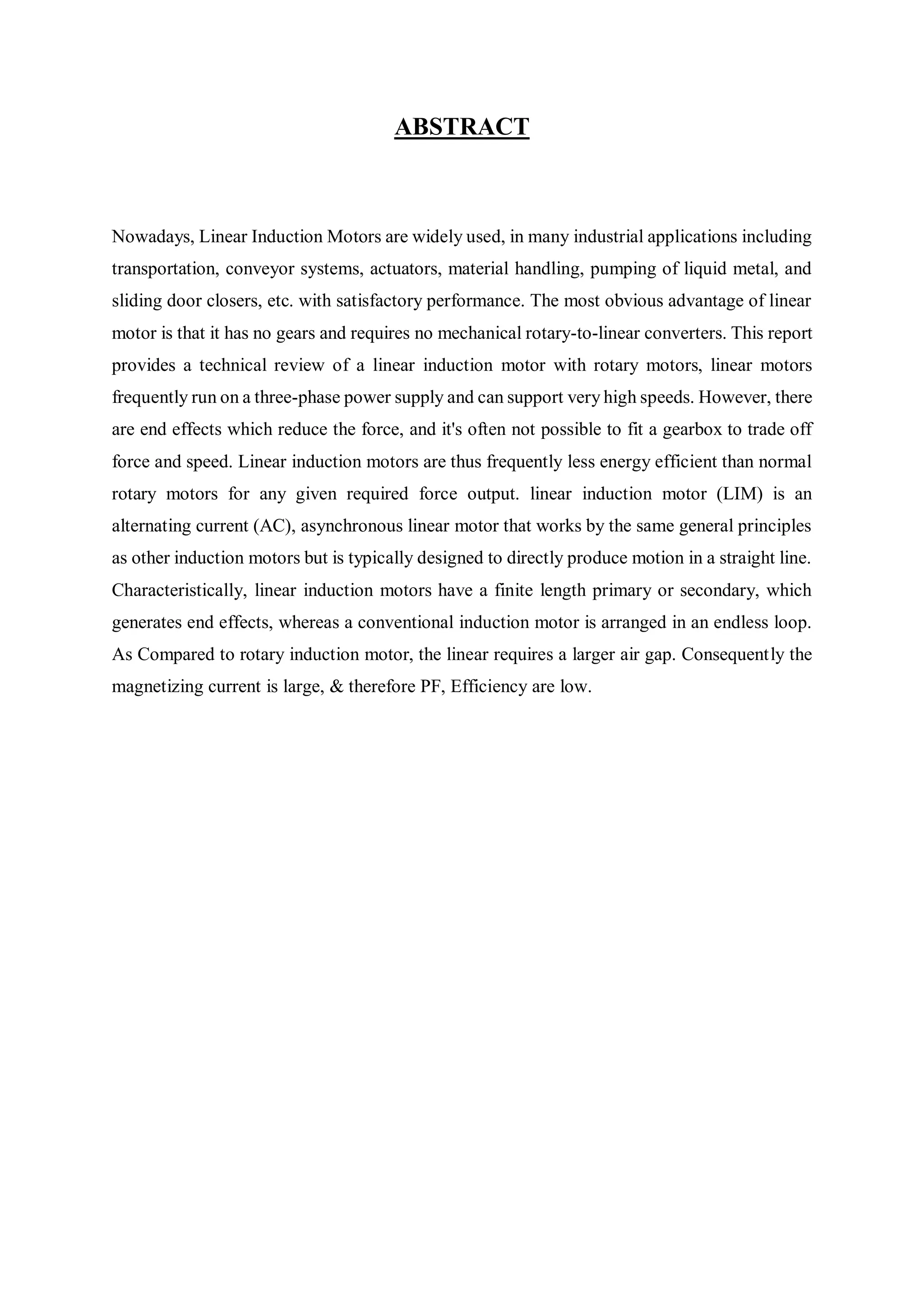 Linear Induction Motor (Electric Trains based on magnetic Levtation ...