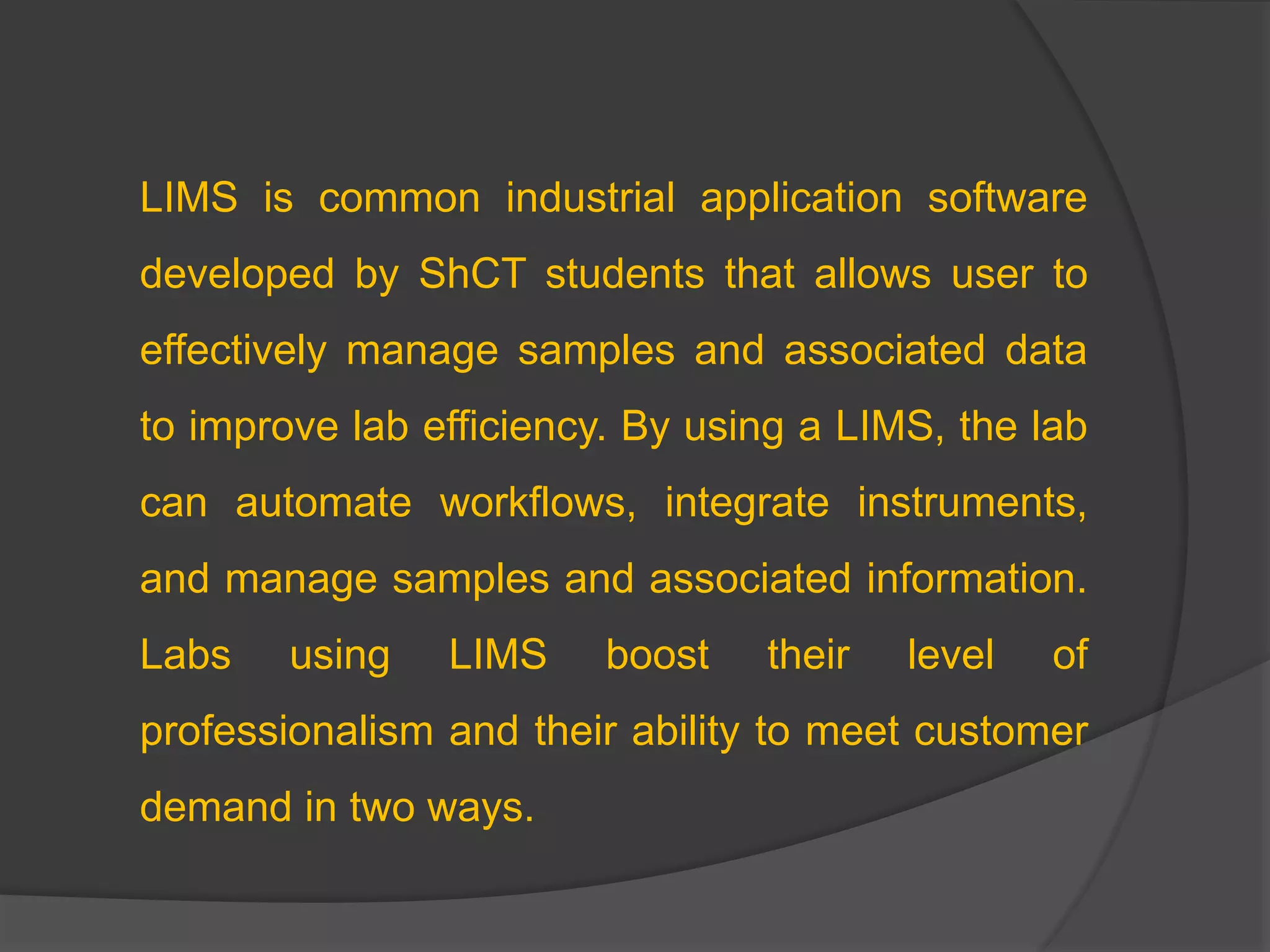 LIMS - Laboratory Management System | PPTX