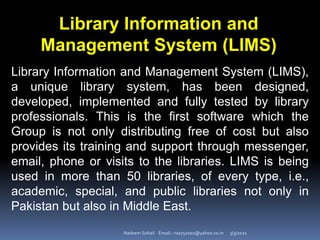 LIMS: Library Information management System | PPT