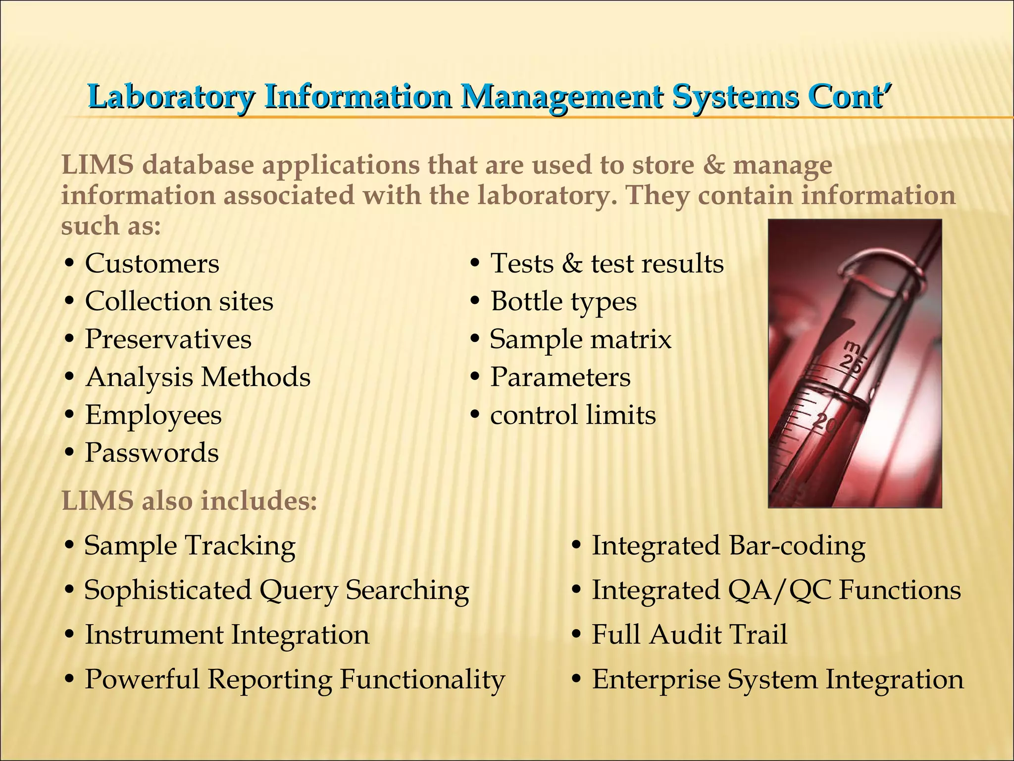 Laboratory Information Management System (LIMS) | PPT