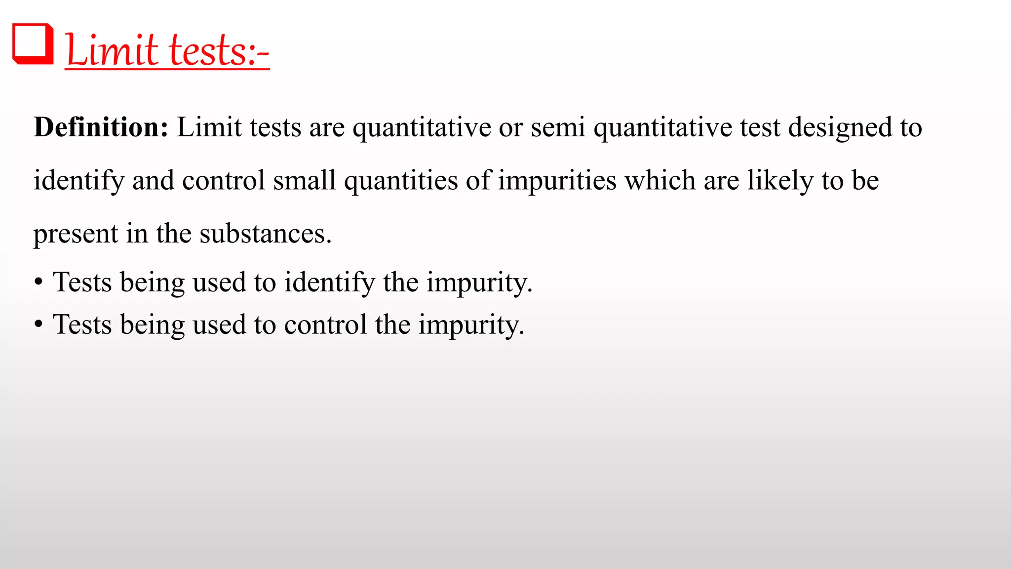 Limt test Pharmaceutical Inorganic chemistry UNIT-I (Part-III) Limit ...