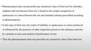 Limt test Pharmaceutical Inorganic chemistry UNIT-I (Part-III) Limit ...
