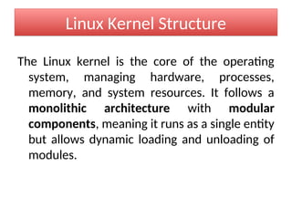 Limux Kernel Structures of real time ose | PPT