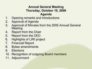 LIN AGM | PPT