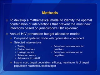 Tools for Resource Allocation among Enhanced Comprehensive HIV Prevention Plans (ECHPP ...