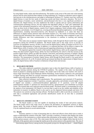 Determining digital literacy among teacher from gender perspective through the Rasch model | PDF
