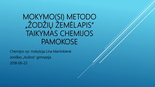 Mokymo(si) metodo „Žodžių žemėlapis“ taikymas chemijos pamokose. | PPTX