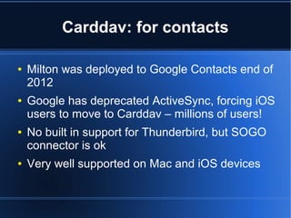 Milton Webdav Presentation for Linagora | PPT