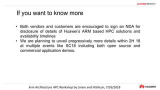 Huawei’s requirements for the ARM based HPC solution readiness - Joshua ...