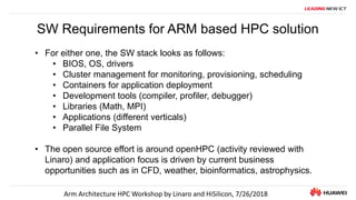 Huawei’s requirements for the ARM based HPC solution readiness - Joshua ...