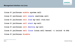 HKG18- 115 - Partitioning ARM Systems with the Jailhouse Hypervisor | PPT