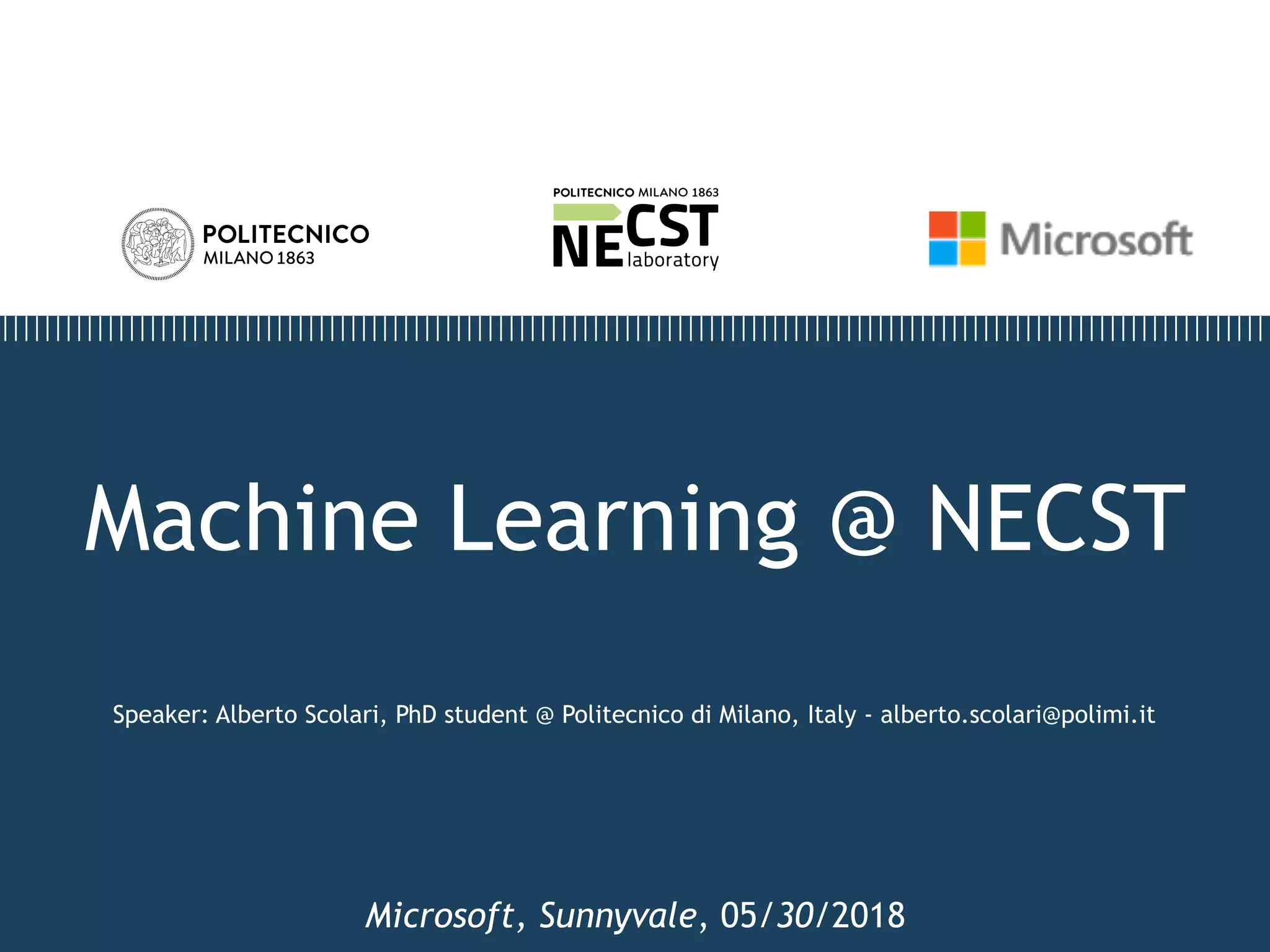 Machine Learning @NECST | PDF