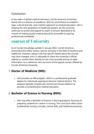 Lincoln American University Courses.docx