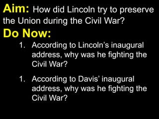 Lincoln's actions ppt | PPTX