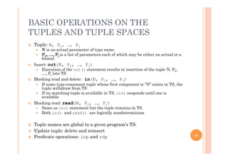 generative communication in Linda and tuplespace | PPT
