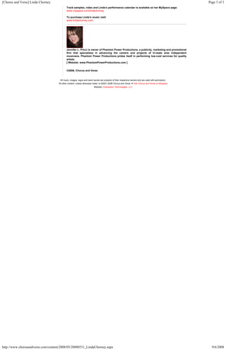 Linda Chorney By Jennifer Pricci | PDF