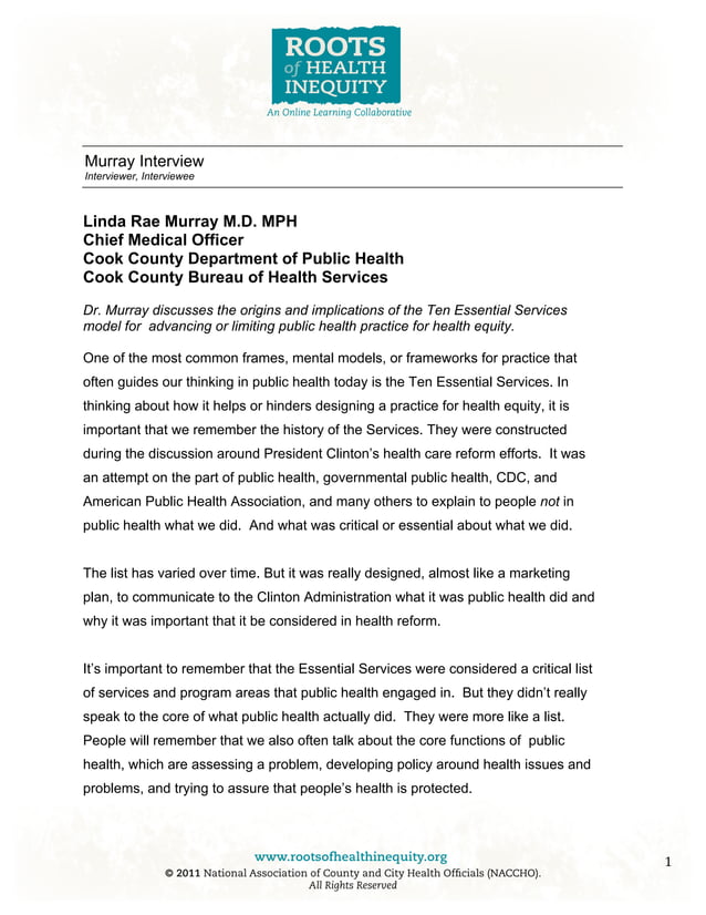 Linda Rae Murray Voices From The Field transcript | PDF