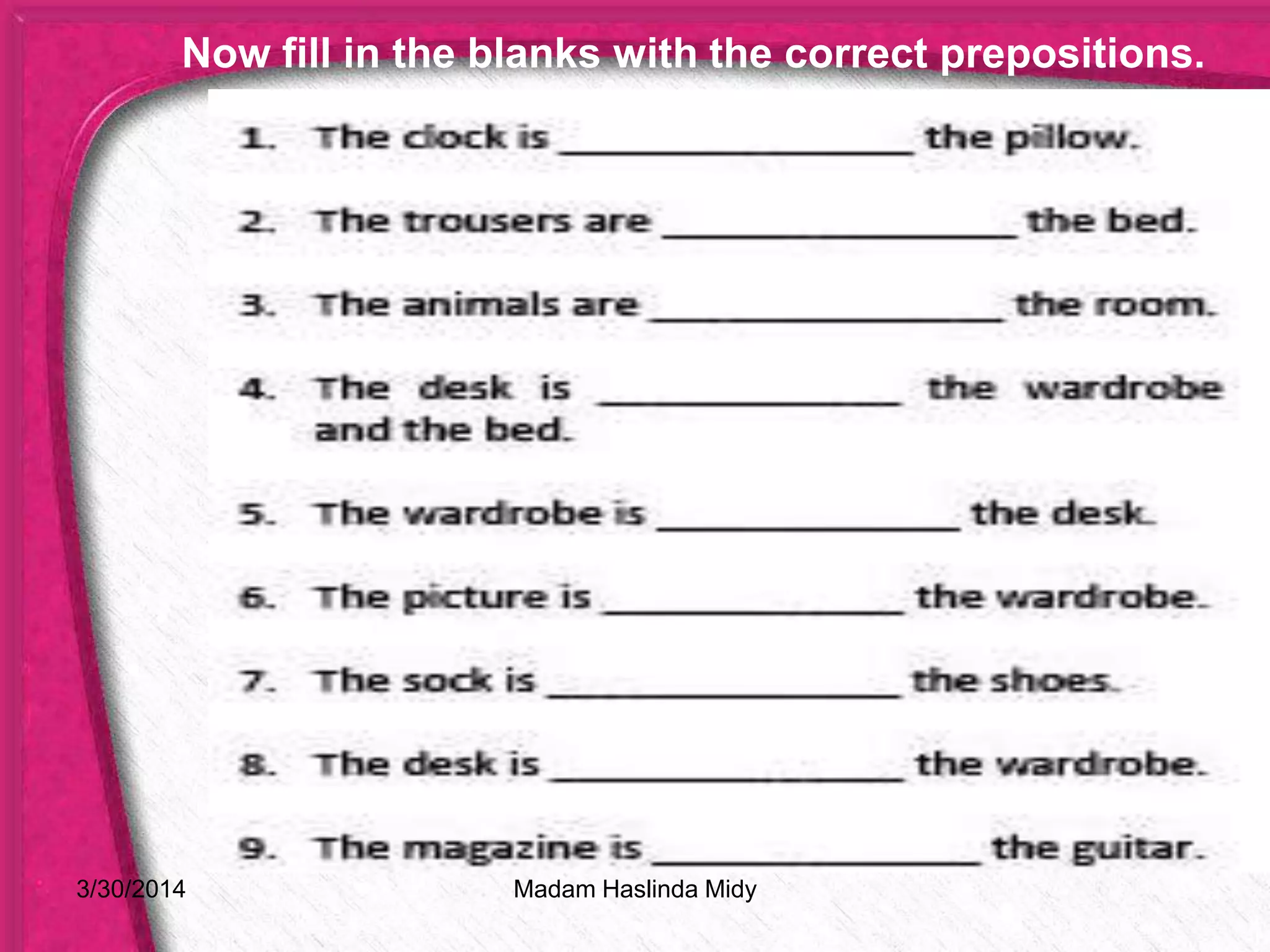 Preposition for Year 6 | PPT