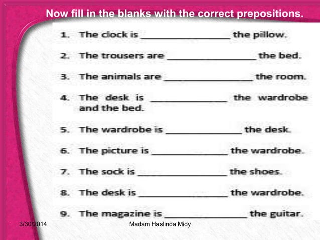 Preposition for Year 6 | PPT