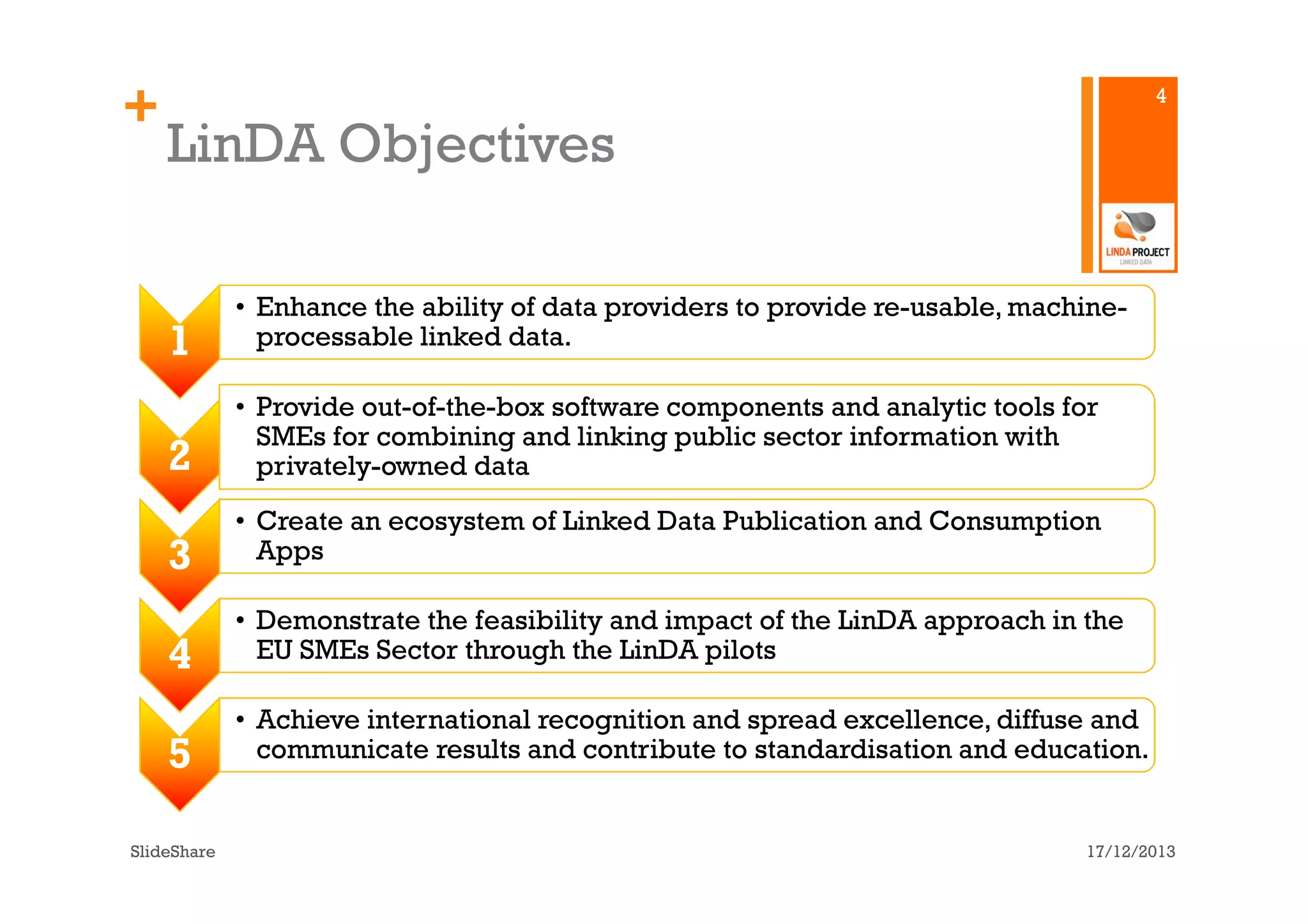 Linda (Linked Data Analytics) project general presentation | PPT