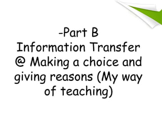 Information Transfer - Section B | PPT