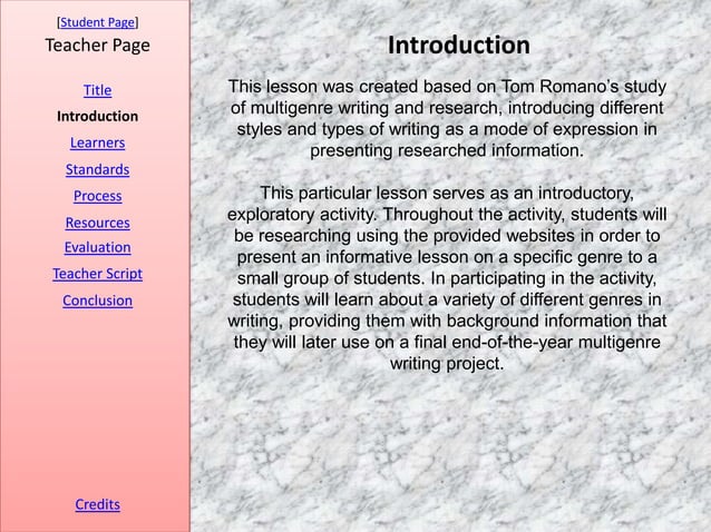 Multigenre - Lindsay Koch | PPT