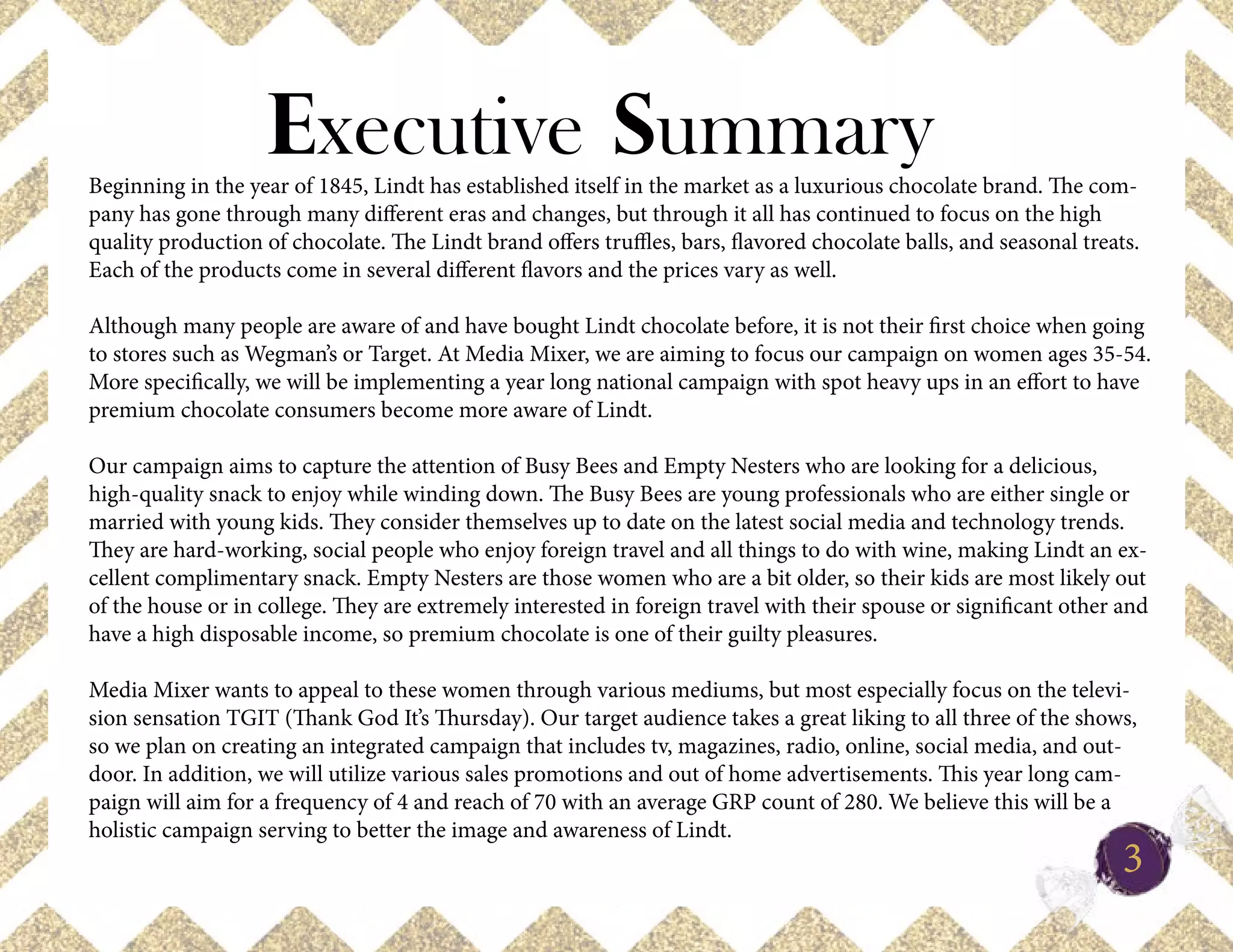 Lindt Comprehensive Media Plan | PDF