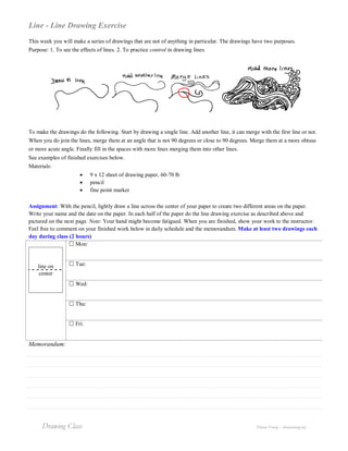 Line drawing exercise | PDF | Drawing and Sketching | Arts and Crafts